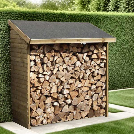 Abri bûches mural en bois - 2 stères