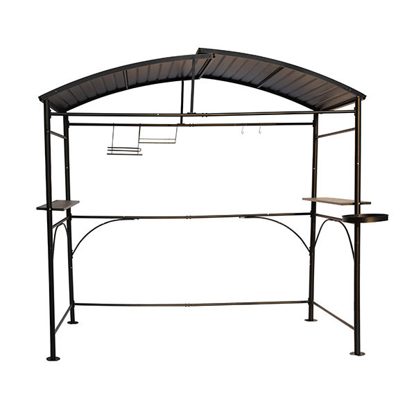 Abri barbecue autoportant à double toit gris anthracite