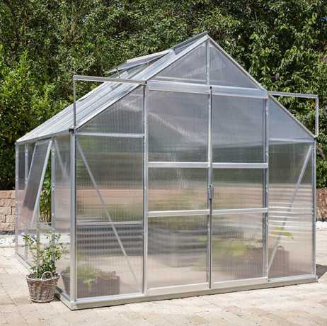 Serre de jardin avec structure en aluminium et polycarbonate 4 ou 6 mm